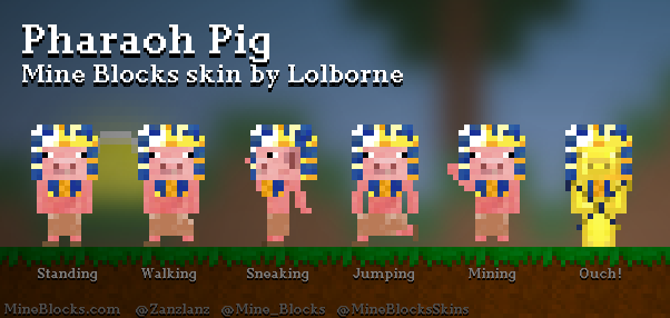 Mine Blocks - "Pharaoh Pig" skin by Lolborne