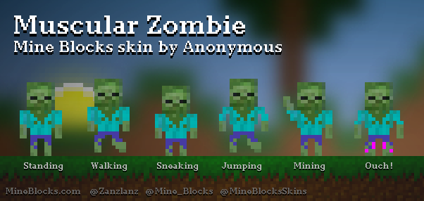 Mine Blocks - "Muscular Zombie" skin by Anonymous