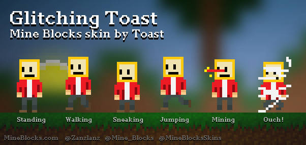 Mine Blocks - "Glitching Toast" skin by Toast