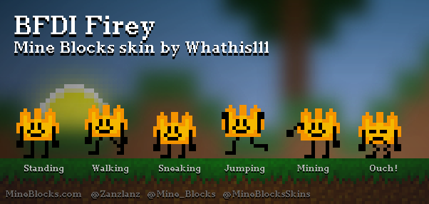 Mine Blocks - "BFDI Firey" skin by Whathis111