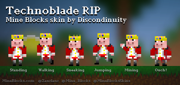 Mine Blocks - "Technoblade RIP" skin by Discondinuity