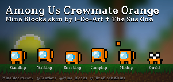 Mine Blocks - "Among Us Crewmate Orange" skin by I-Do-Art + The Sus One